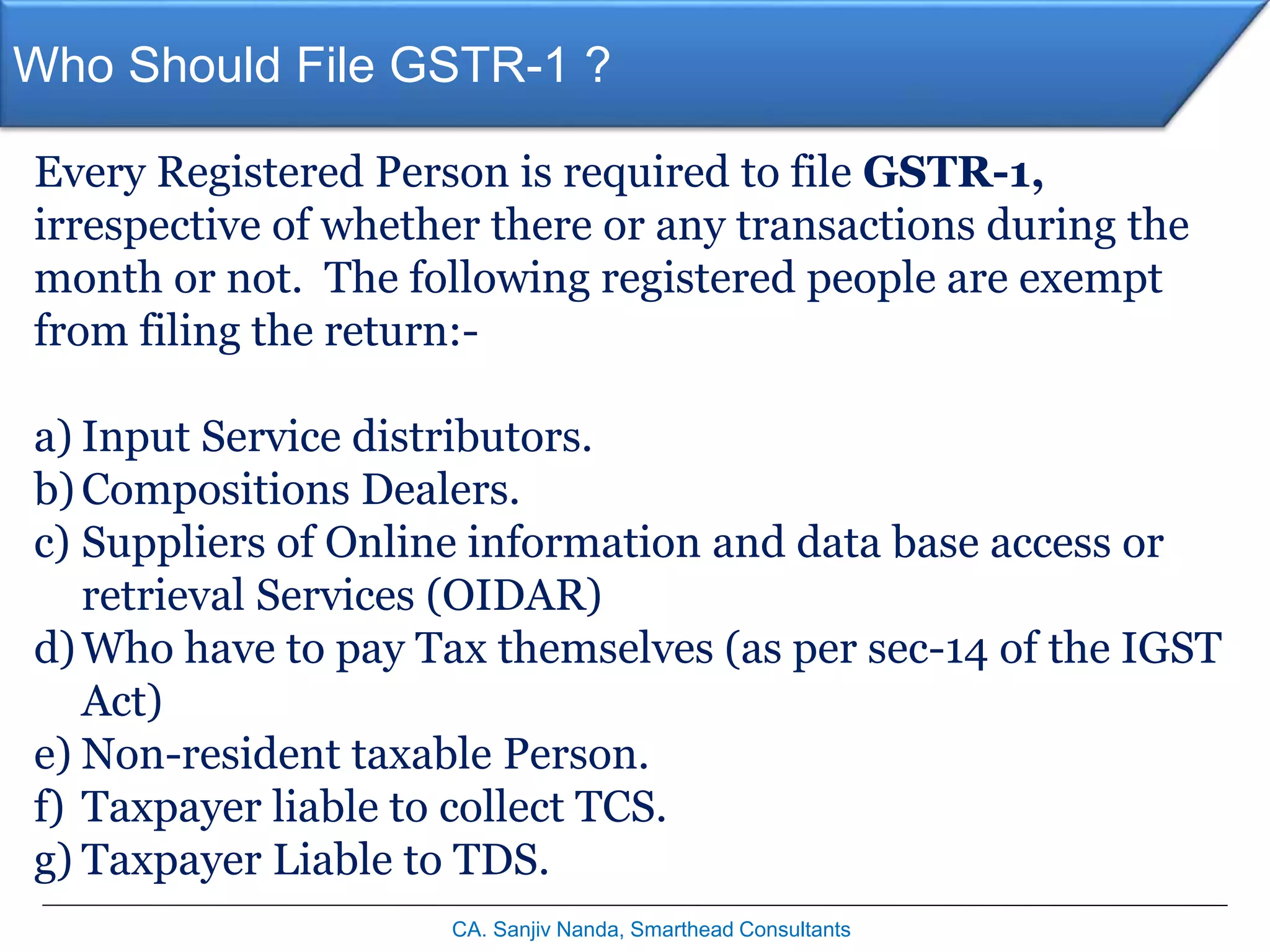 GSTR-1 PPT Filling Step by Step | PPTX