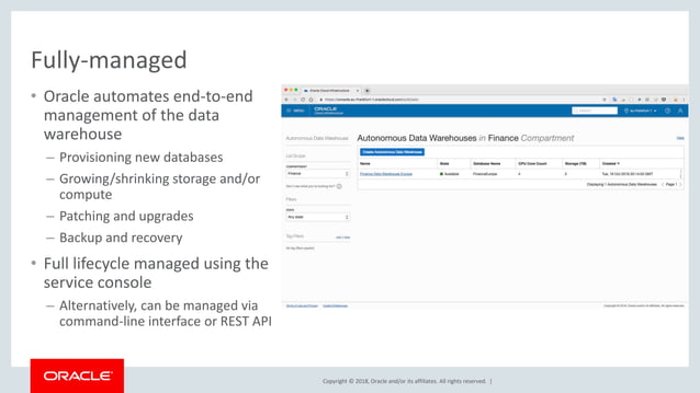 Autonomous Data Warehouse | PDF