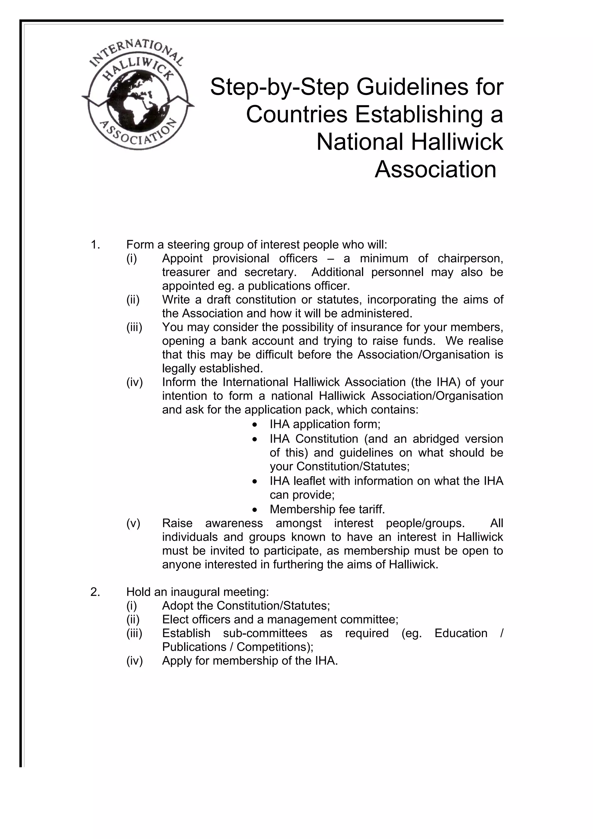 Step By Step Guidelines For Establishing A National Halliwick ...