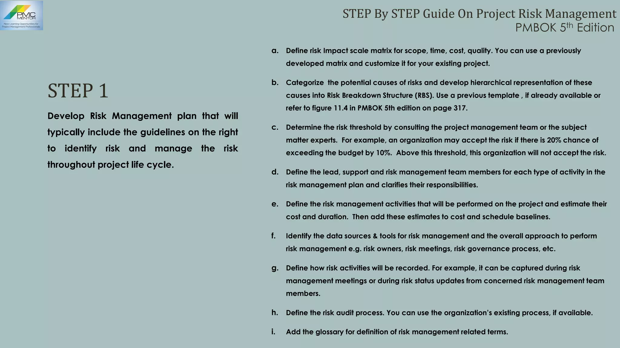 Step by step guide on project risk management | PDF | Business ...