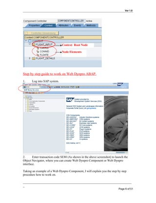 Step by step guide to basic web dynpro abap | DOC