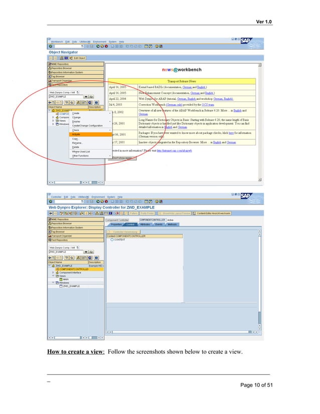 Step by step guide to basic web dynpro abap | PDF