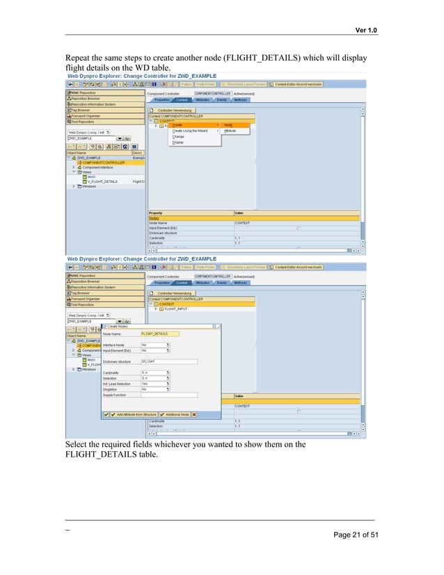 Step by step guide to basic web dynpro abap | PDF