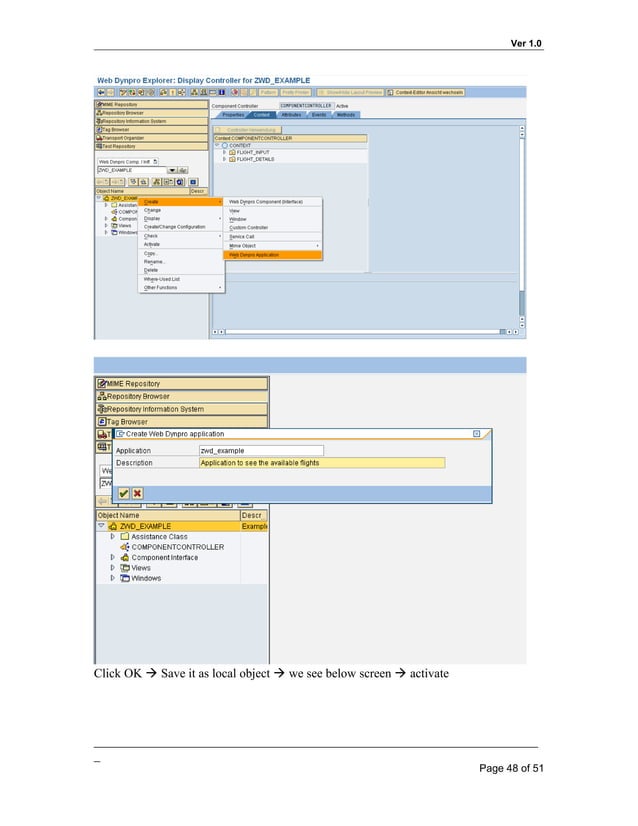Step by step guide to basic web dynpro abap | PDF
