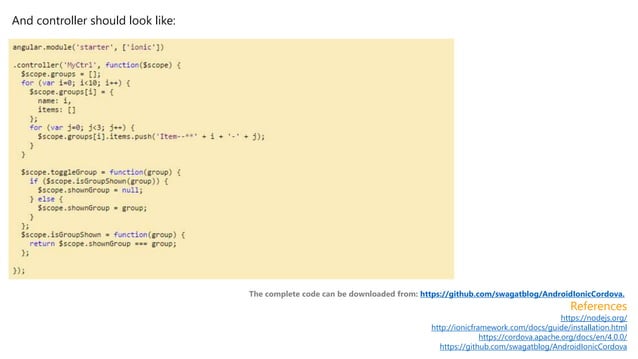 Step by step guide to build ionic hybrid app using cordova android | PPT