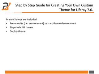 Step by step guide to create theme for liferay dxp 7 | PPT