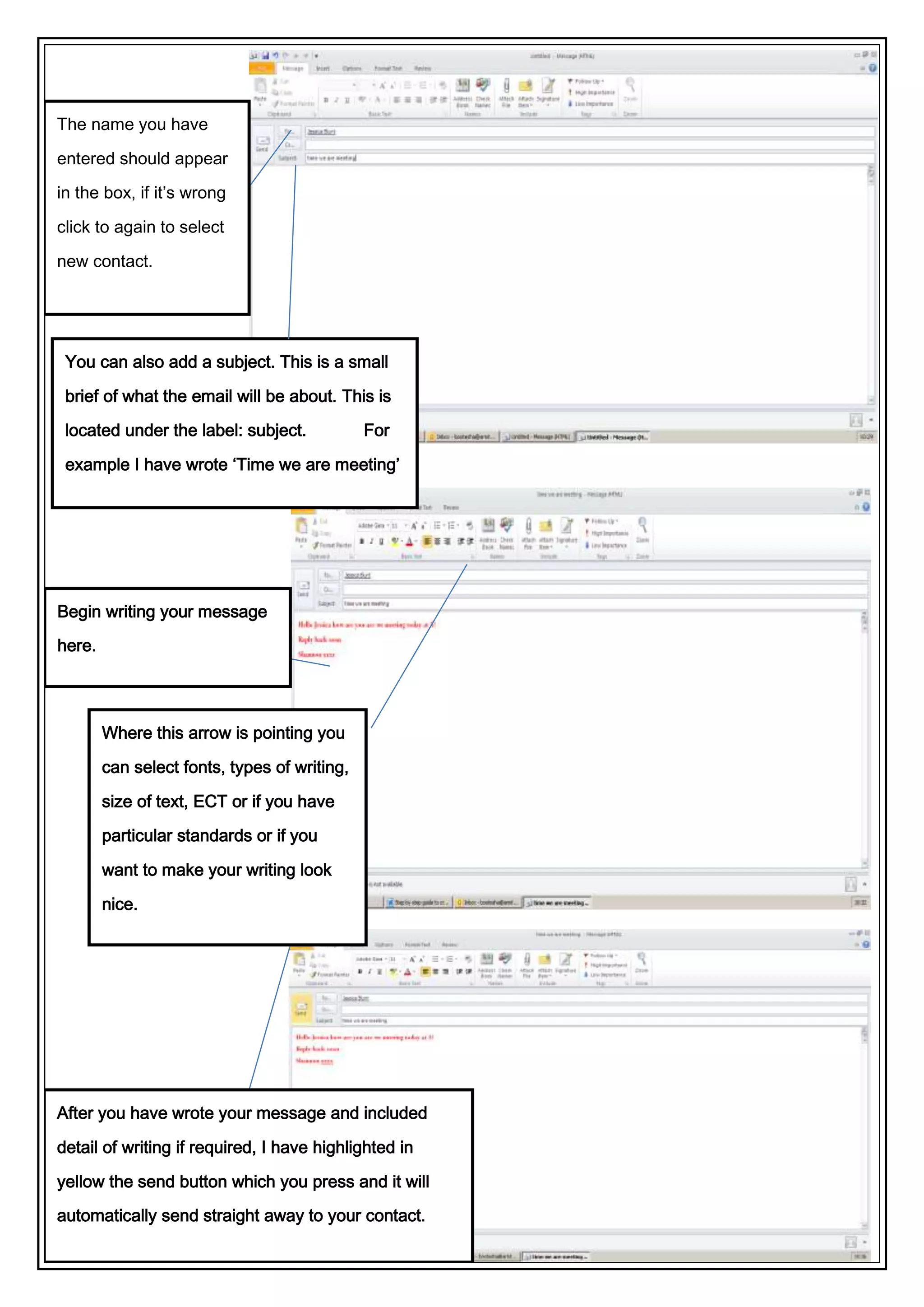 Step by step guide to creating an email | DOCX | Email | Internet
