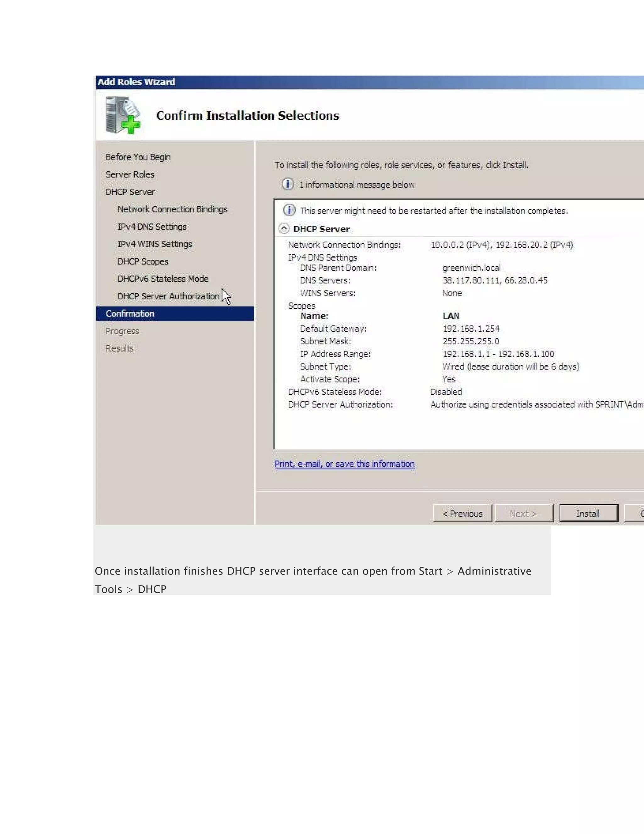Step by step guide to install dhcp role and configure | PDF