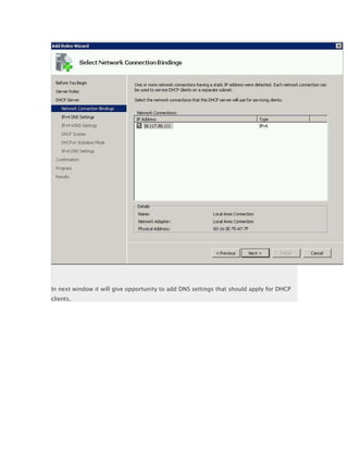 Step by step guide to install dhcp role and configure | PDF