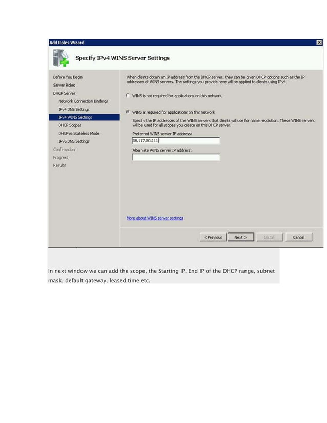 Step by step guide to install dhcp role and configure | PDF