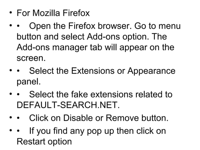 Step by step guide to remove default search.net