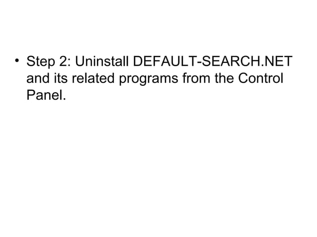Step by step guide to remove default search.net
