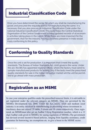 Step by step guide to set up manufacturing in india (1) | PDF