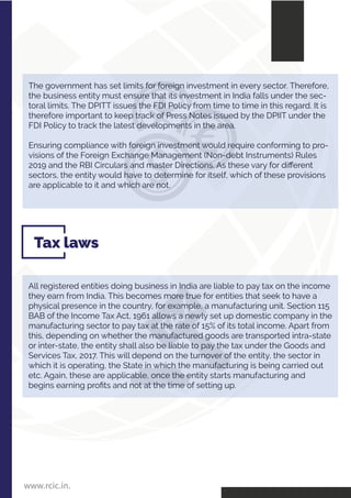 Step by step guide to set up manufacturing in india (1) | PDF
