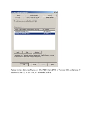 Step by step guide to switch ip address of 2 domain controllers | PDF