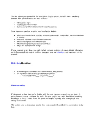 Step by step guide to write a good project proposal | PDF