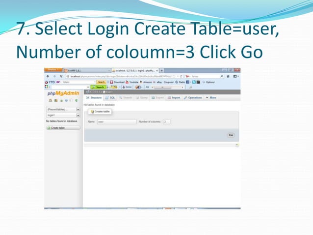 Step by step how to create database with phpmyadmin | PPT