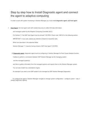 Step by step how to install diagnostic agent | DOCX