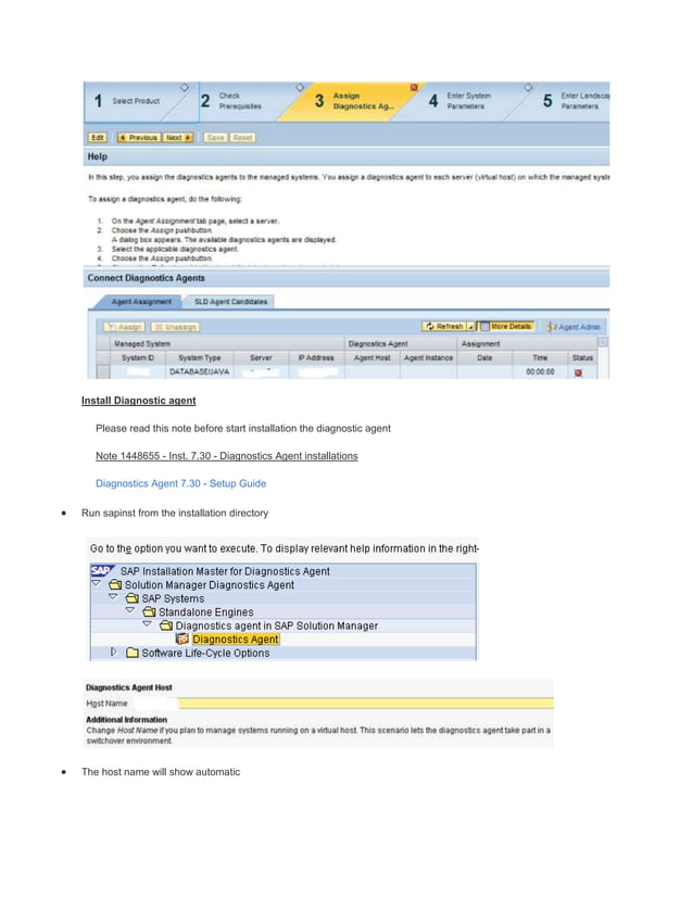 Step by step how to install diagnostic agent | DOCX