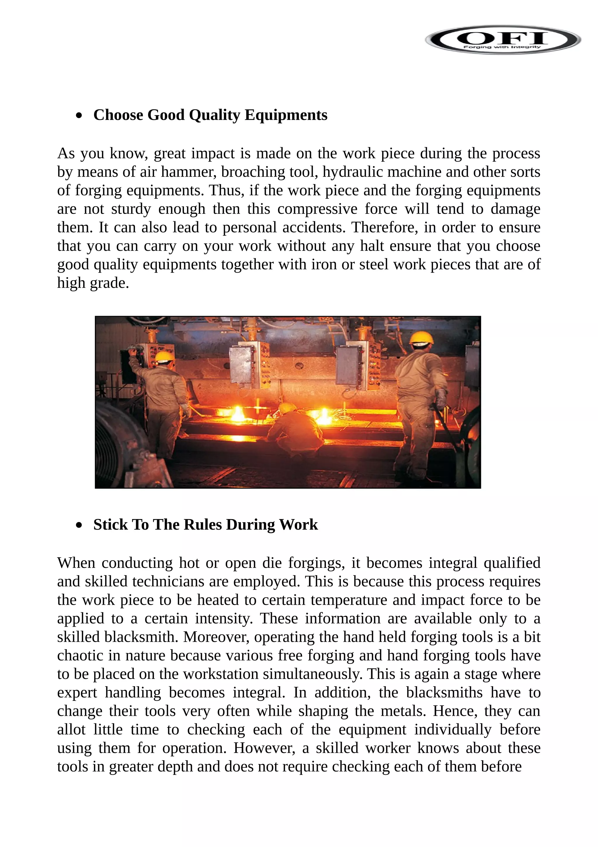 Step By Step Instructions To Avoid The Risks Related To Metal Forging | DOC