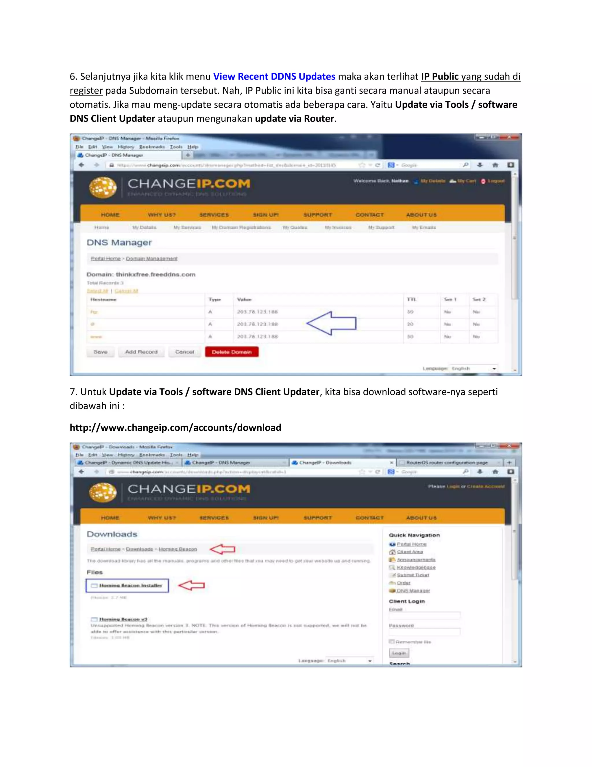 Step by step konfigurasi auto update ip public dynamic dengan freeddns pada mikrotik router | DOCX