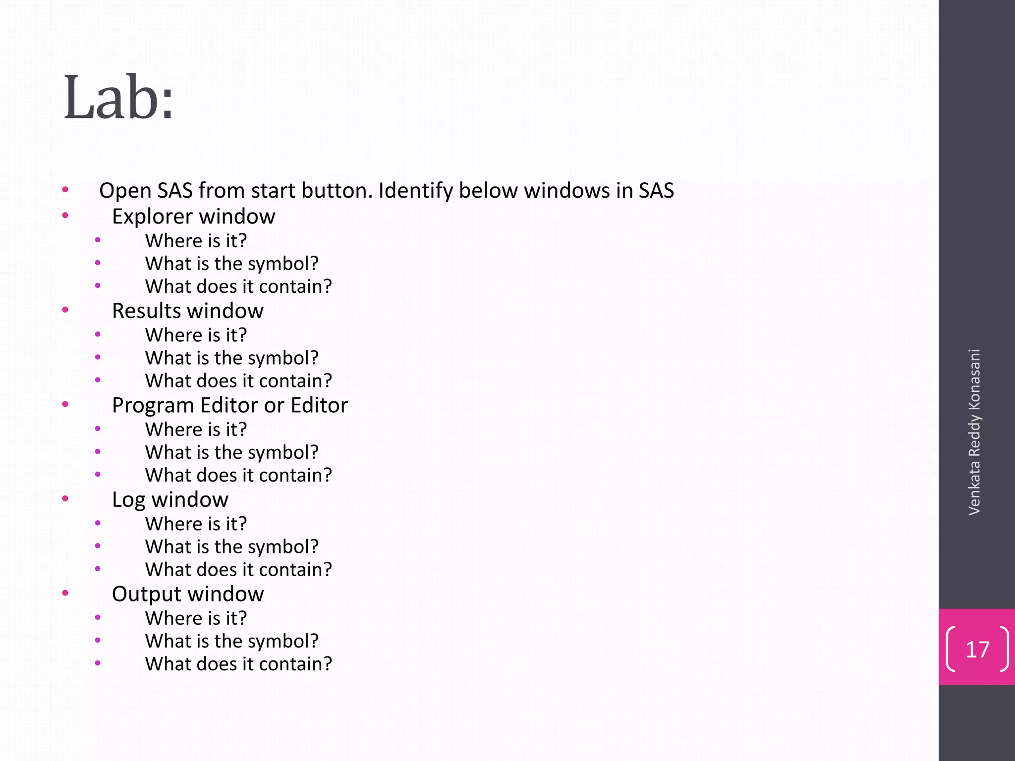 SAS basics Step by step learning | PPTX