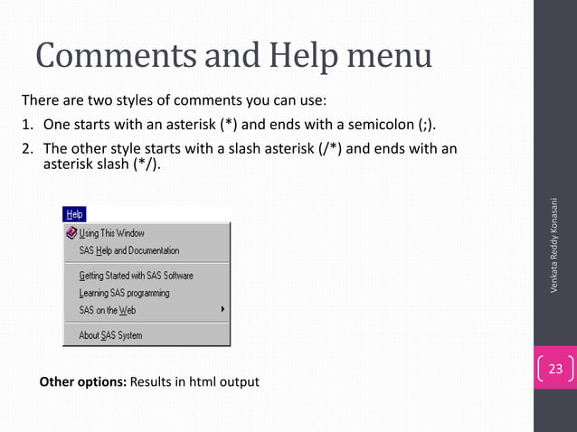 SAS basics Step by step learning | PPTX
