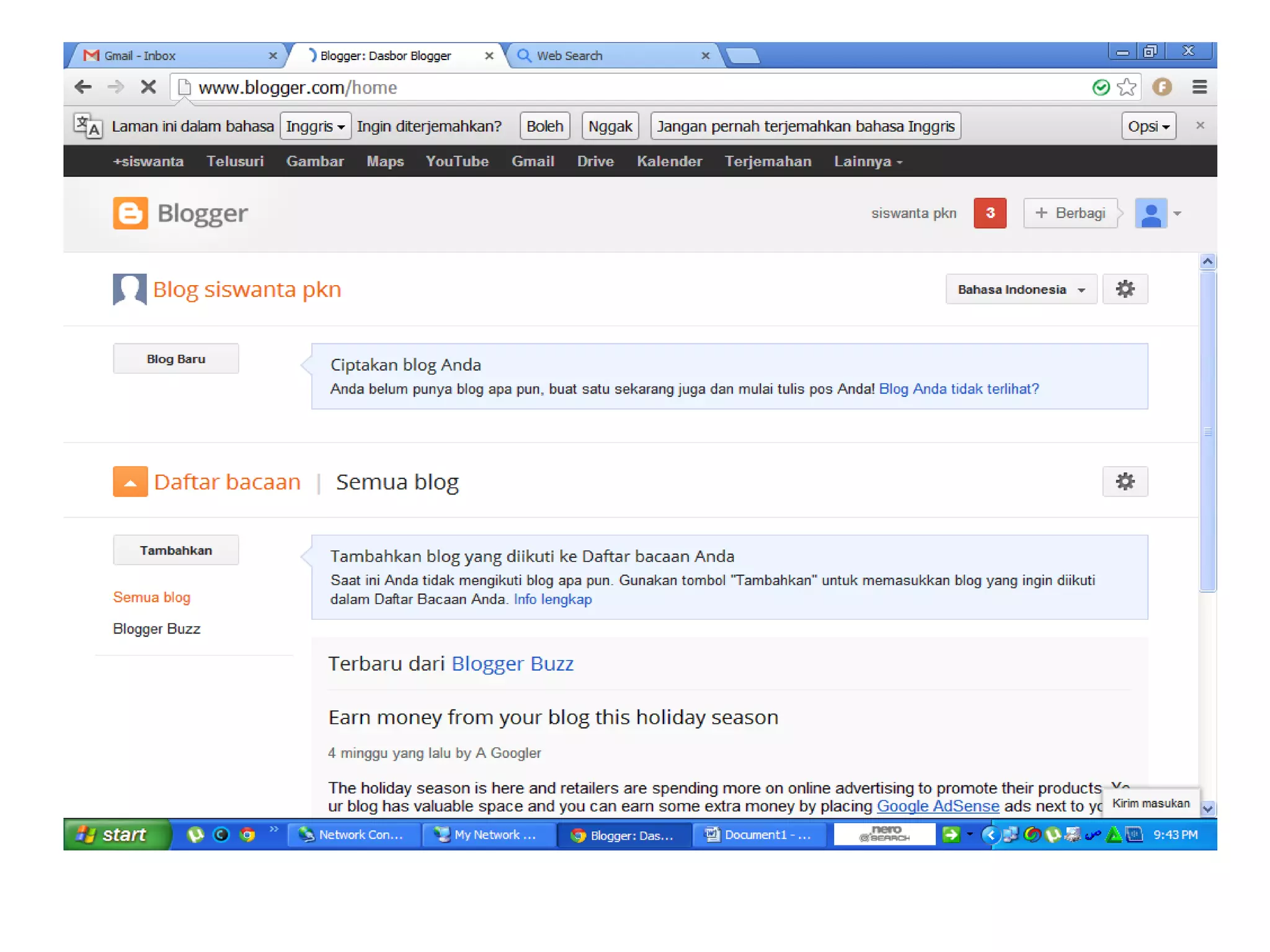Step by step membuat blog | PPTX