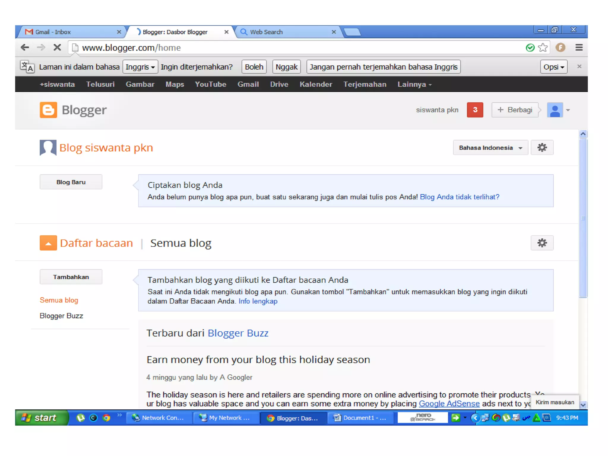 Step by step membuat blog | PPTX