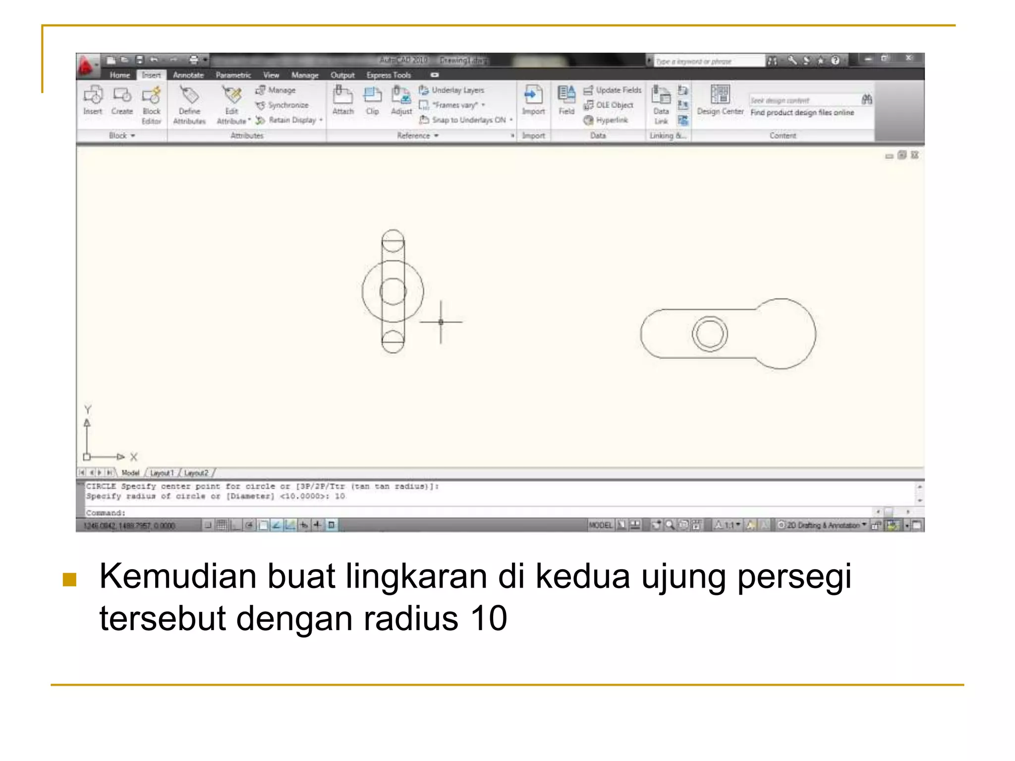 Step by step menggambar objek di auto cad 2010 | PPTX
