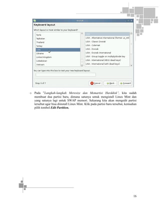 Step by step mengistall linux mint | PDF