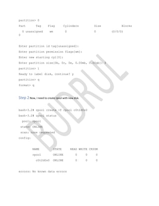 Step by step migration ufs to zfs file system on solaris 10 | PDF