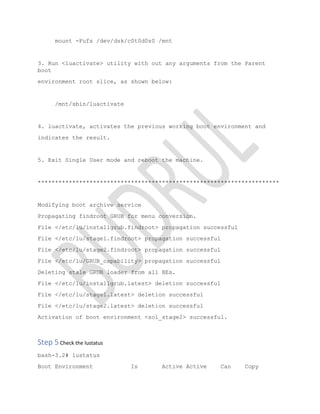 Step by step migration ufs to zfs file system on solaris 10 | PDF