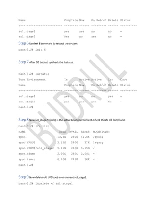 Step by step migration ufs to zfs file system on solaris 10 | PDF