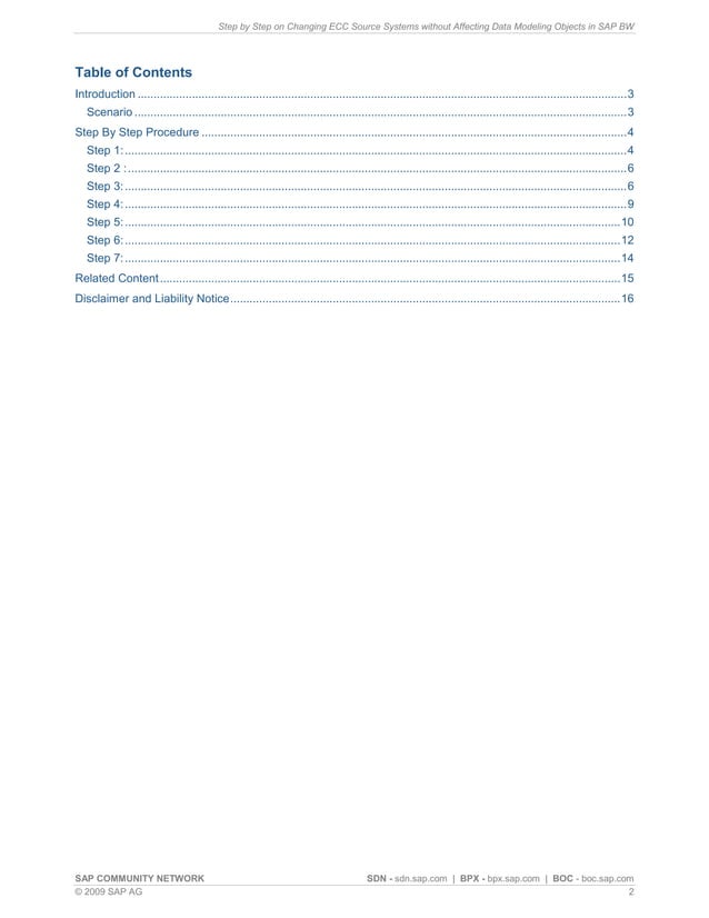 Step by step on changing ecc source systems without affecting data modeling objects in sap bw ...