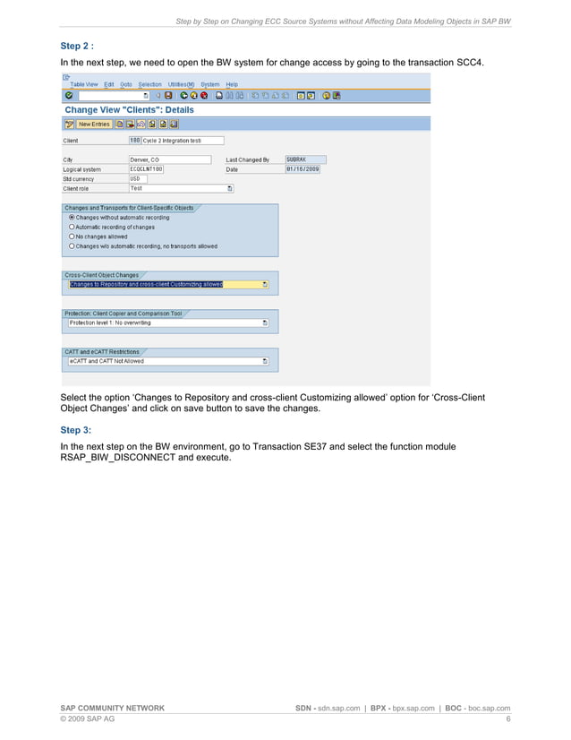 Step by step on changing ecc source systems without affecting data ...