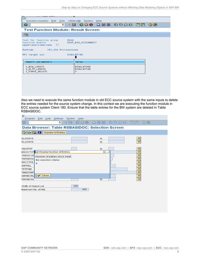 Step by step on changing ecc source systems without affecting data modeling objects in sap bw ...