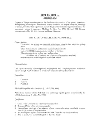 Step by step on election day | DOC