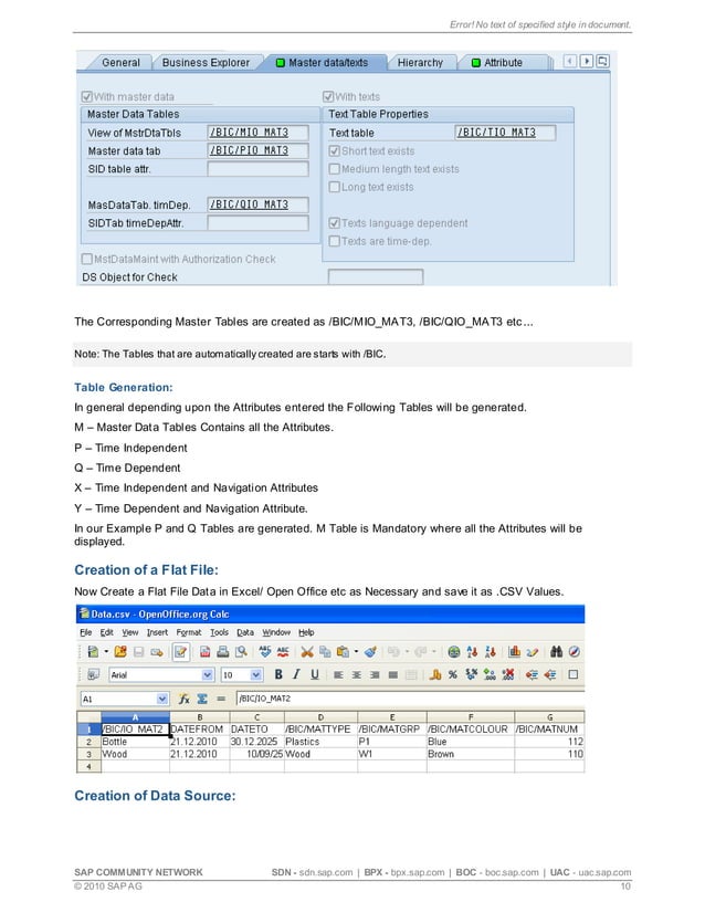 Step by step procedure for loading of data from the flat file to the master data text tables | PDF