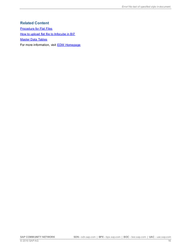 Step by step procedure for loading of data from the flat file to the master data text tables | PDF