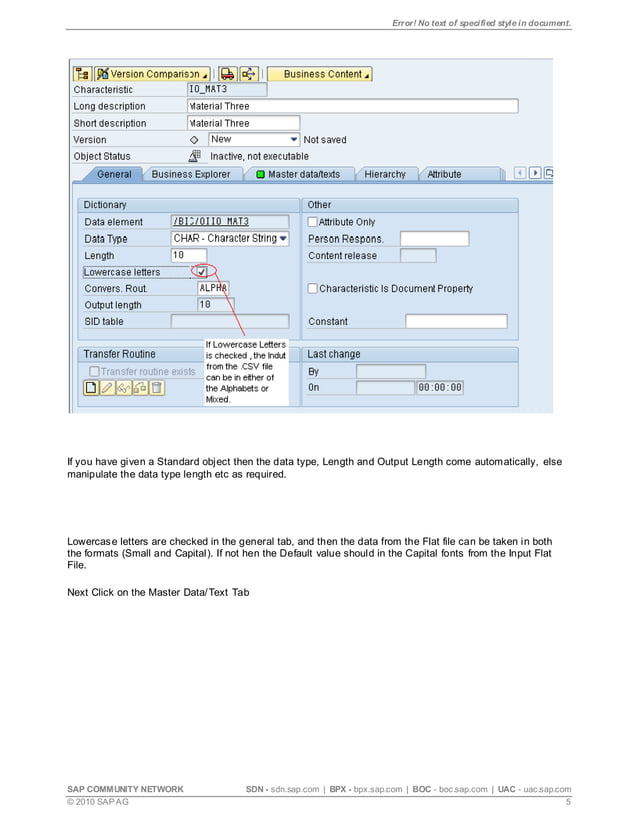 Step by step procedure for loading of data from the flat file to the master data text tables | PDF