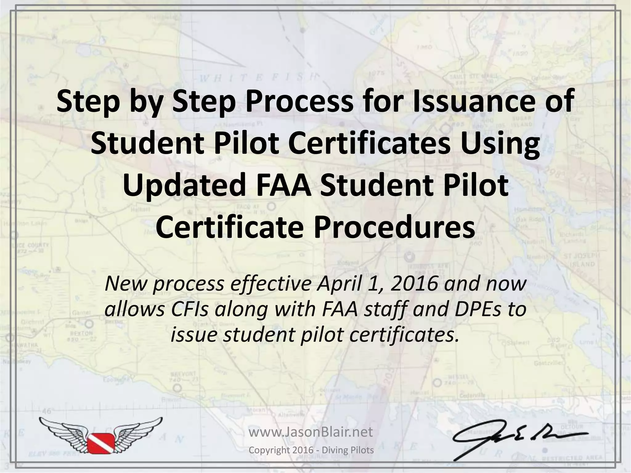 Step by step process for issuance of student pilot certificates using ...