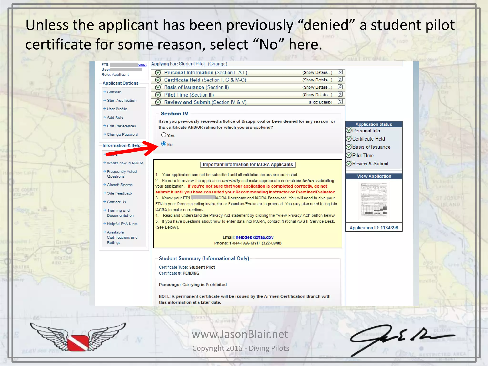 Step by step process for issuance of student pilot certificates using ...