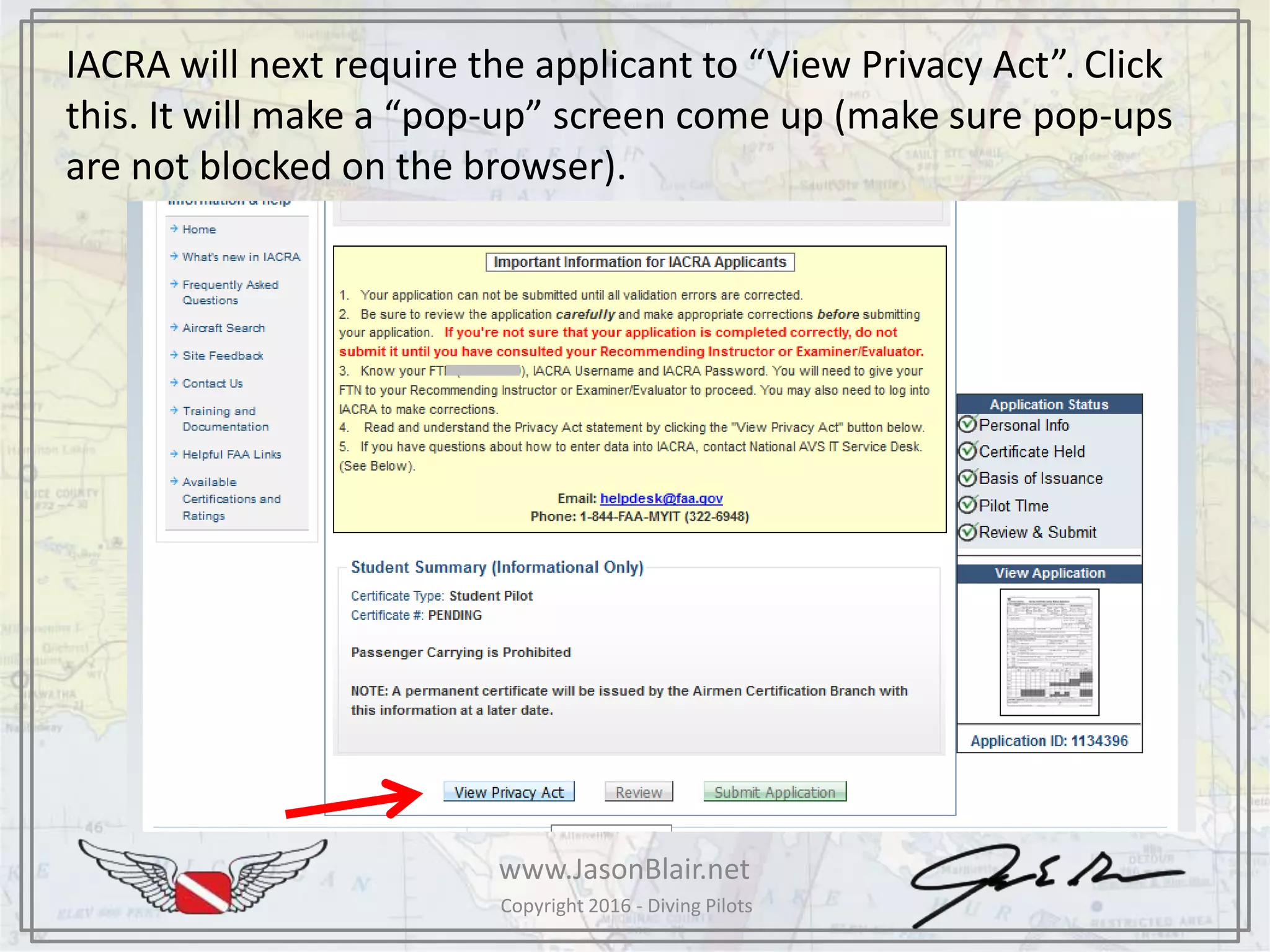 Step by step process for issuance of student pilot certificates using ...