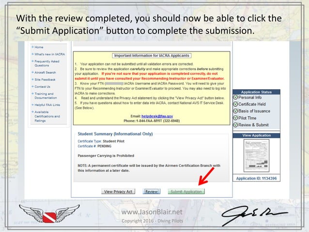 Step by step process for issuance of student pilot certificates using ...