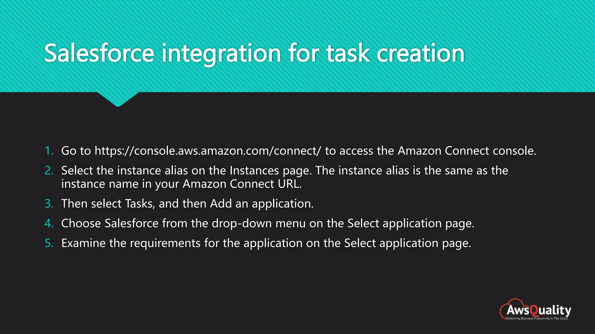 Step By Step Salesforce Integration With Awspptx