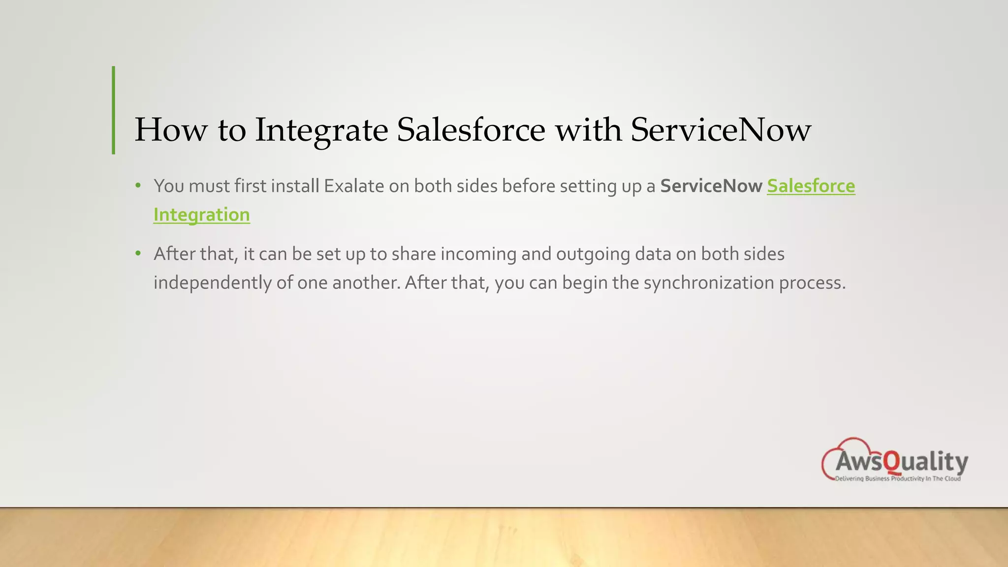 Step By Step Servicenow Integration With Salesforcepptx Cloud