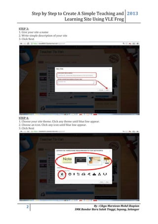 Step by step to create a simple teaching and learning site using vle ...