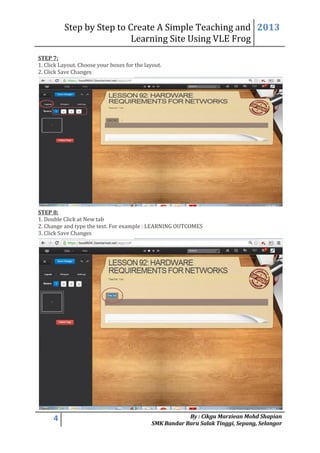 Step by step to create a simple teaching and learning site using vle ...