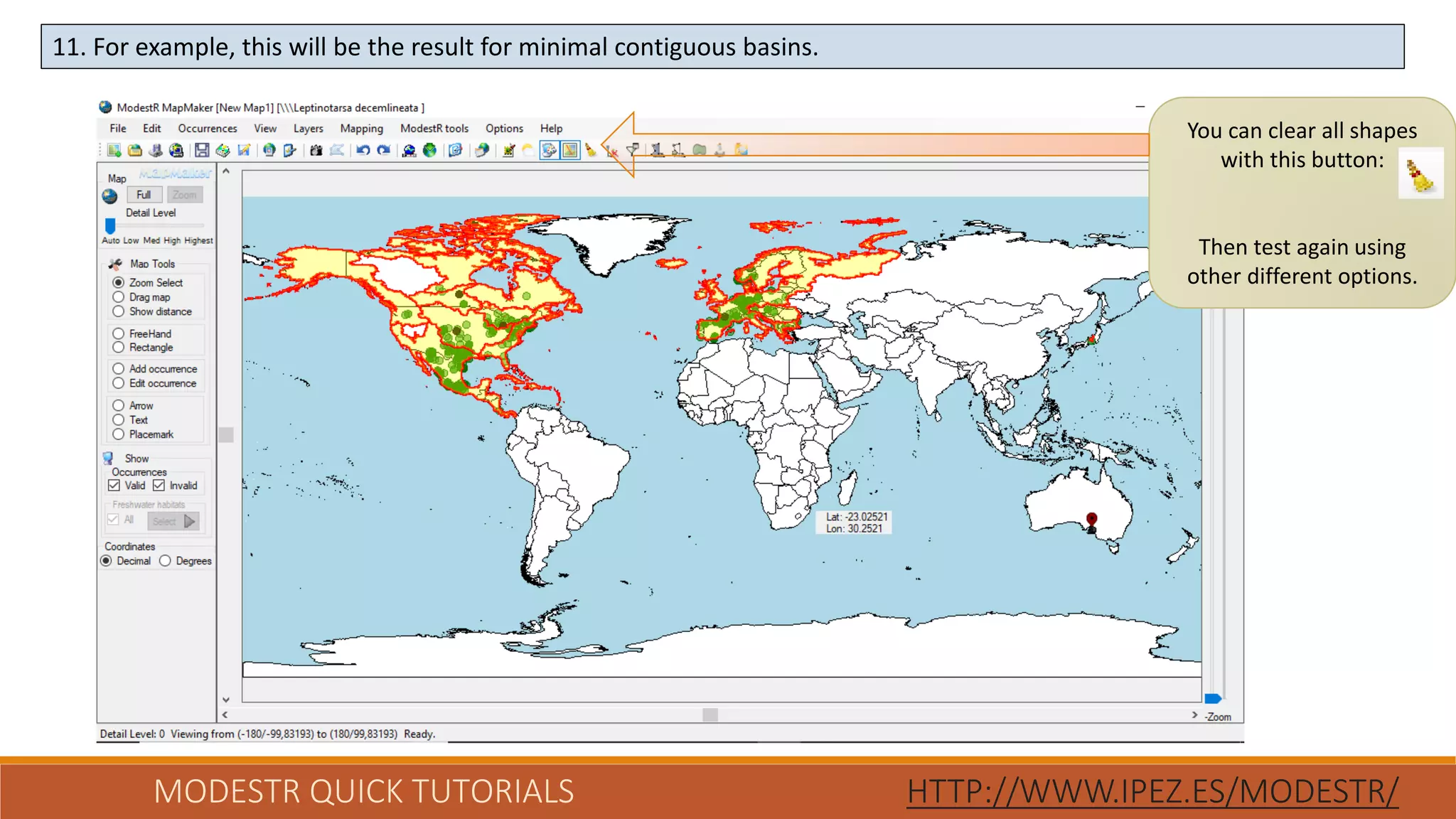 15. Locating species occupied river basins with ModestR (Version ...